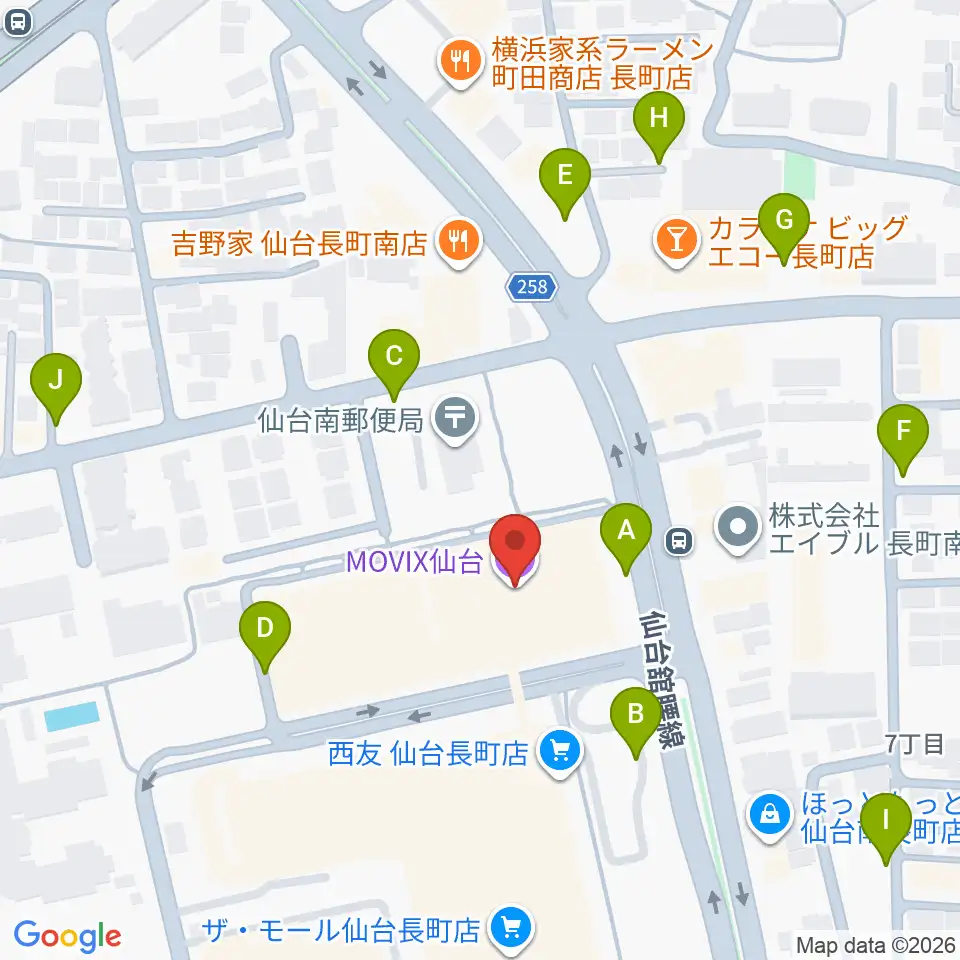 MOVIX仙台 周辺の駐車場・コインパーキング一覧マップ